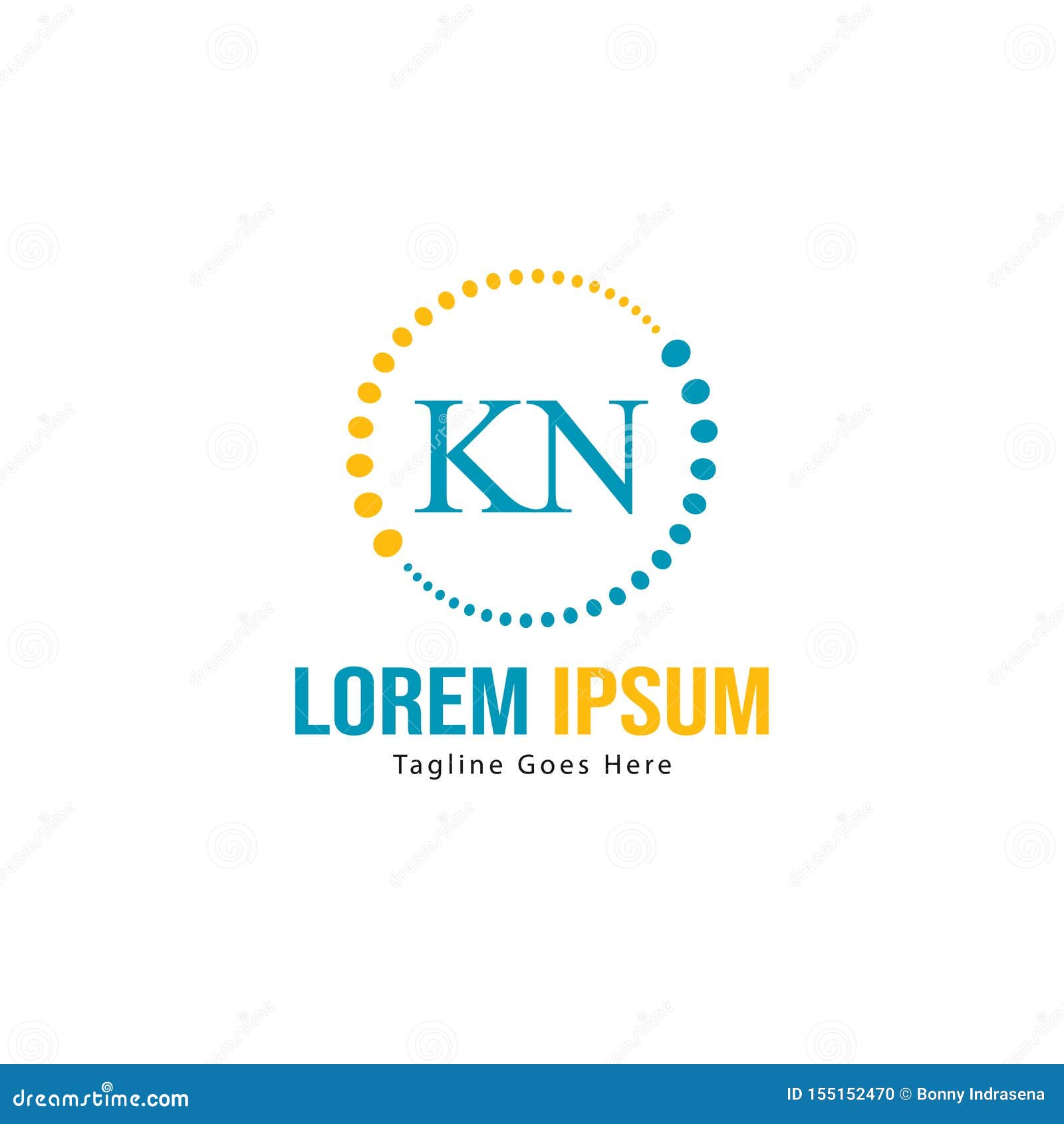 Initial KN Logo Template with Modern Frame. Minimalist KN Letter Logo ...