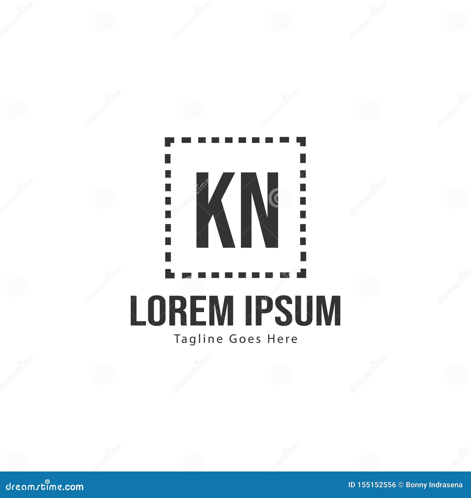 Initial KN Logo Template with Modern Frame. Minimalist KN Letter Logo ...