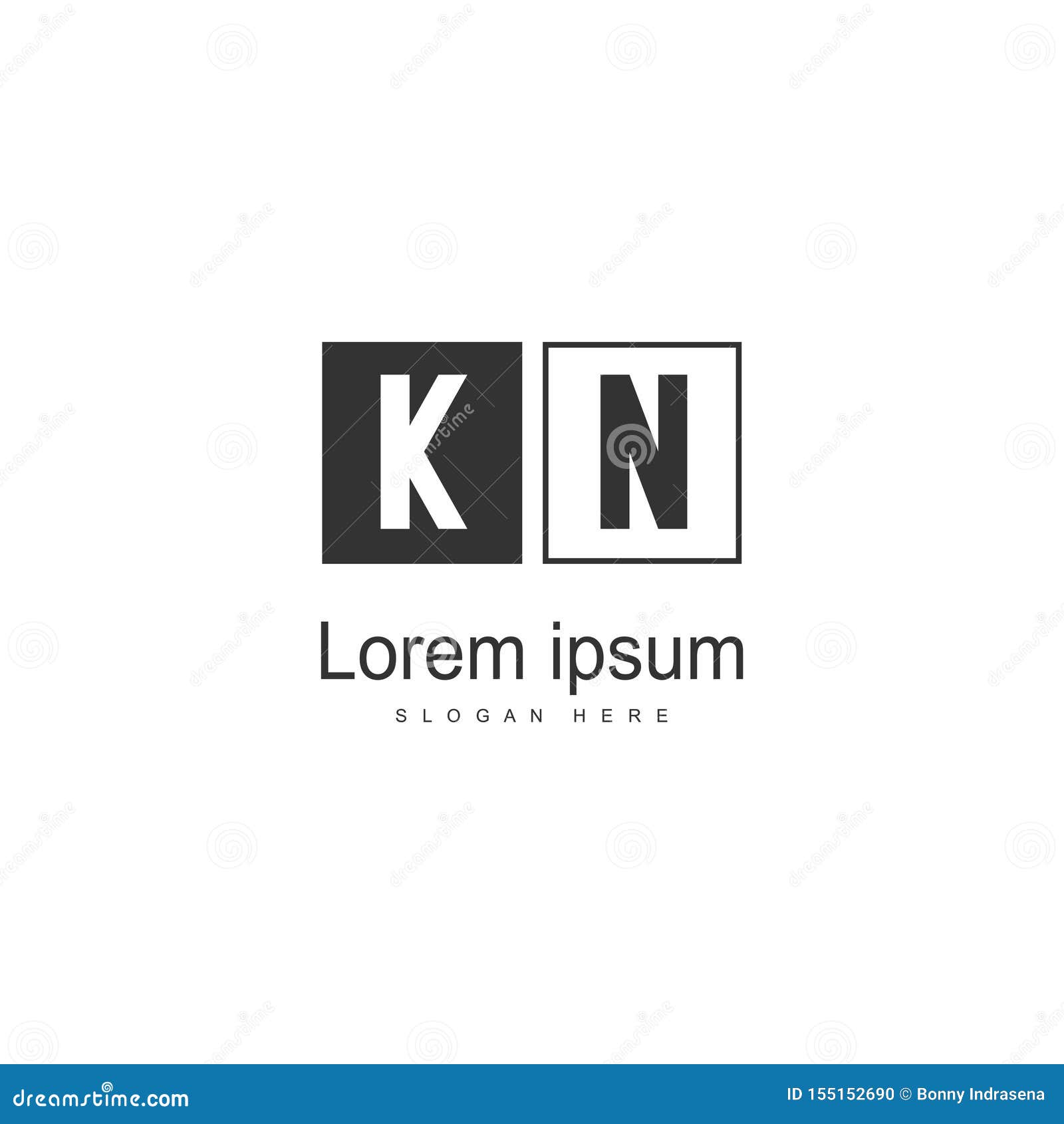 Initial KN Logo Template with Modern Frame. Minimalist KN Letter Logo ...