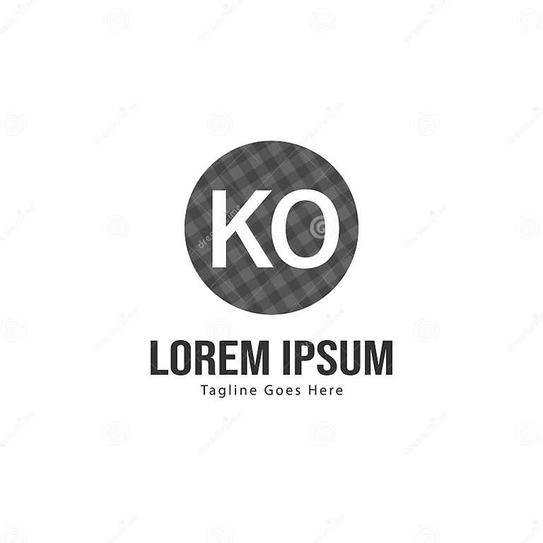 Initial KO Logo Template with Modern Frame. Minimalist KO Letter Logo ...