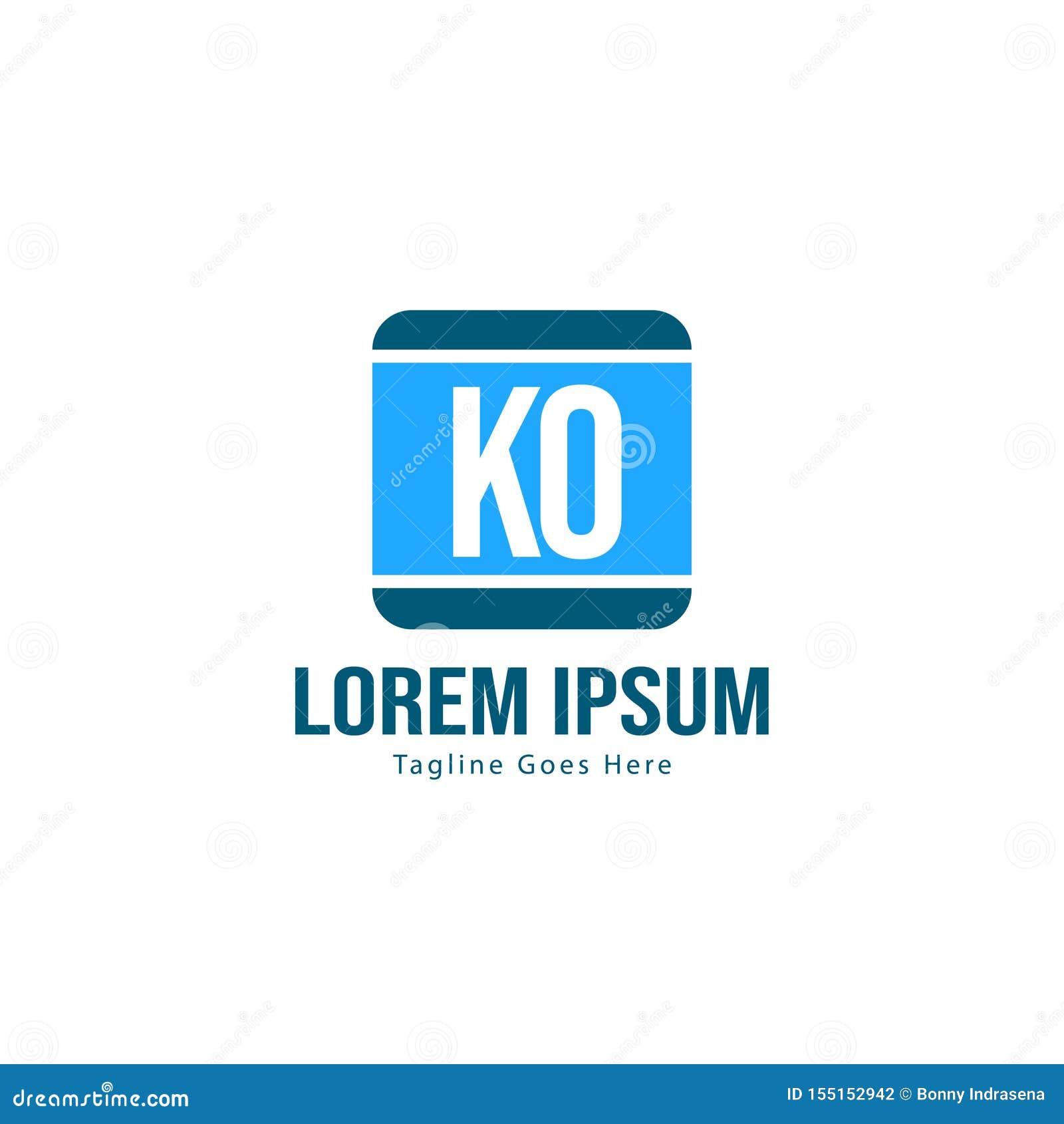 Initial KO Logo Template with Modern Frame. Minimalist KO Letter Logo ...
