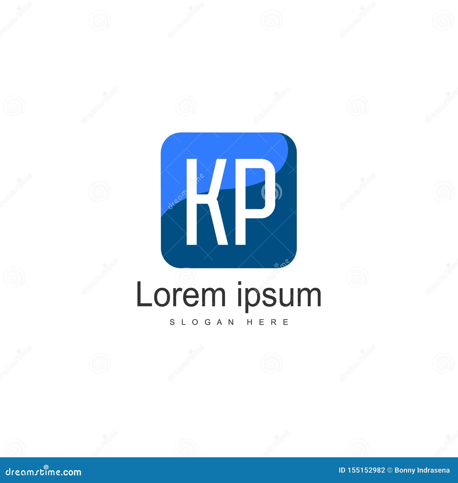 Initial KP Logo Template with Modern Frame. Minimalist KP Letter Logo ...