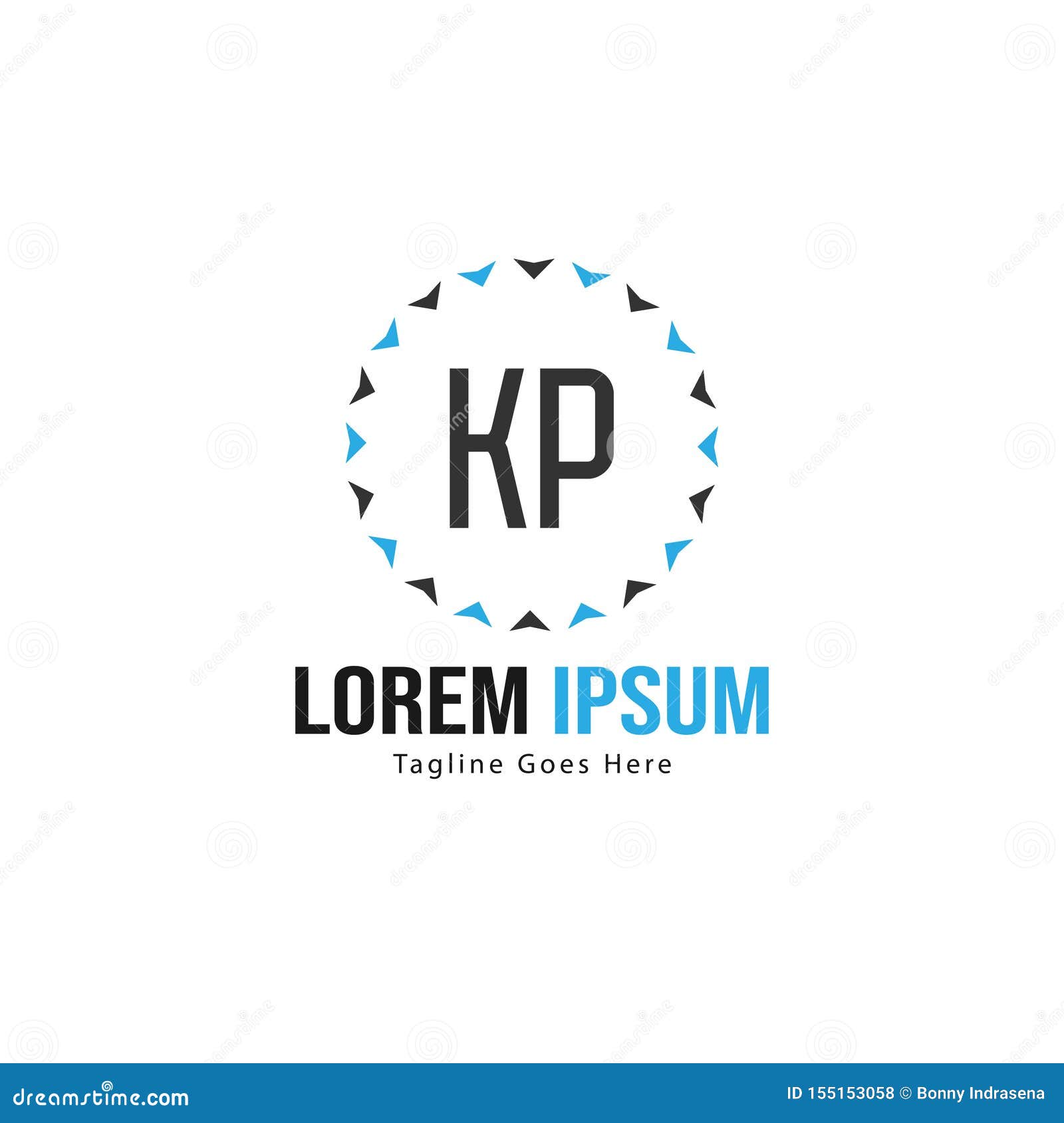 Initial KP Logo Template with Modern Frame. Minimalist KP Letter Logo ...