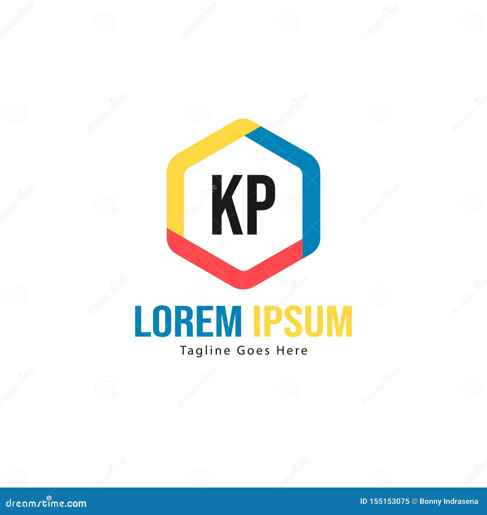 Initial KP Logo Template with Modern Frame. Minimalist KP Letter Logo ...