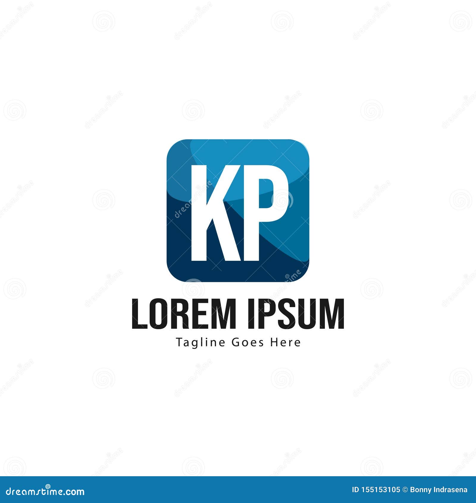 Initial KP Logo Template with Modern Frame. Minimalist KP Letter Logo ...