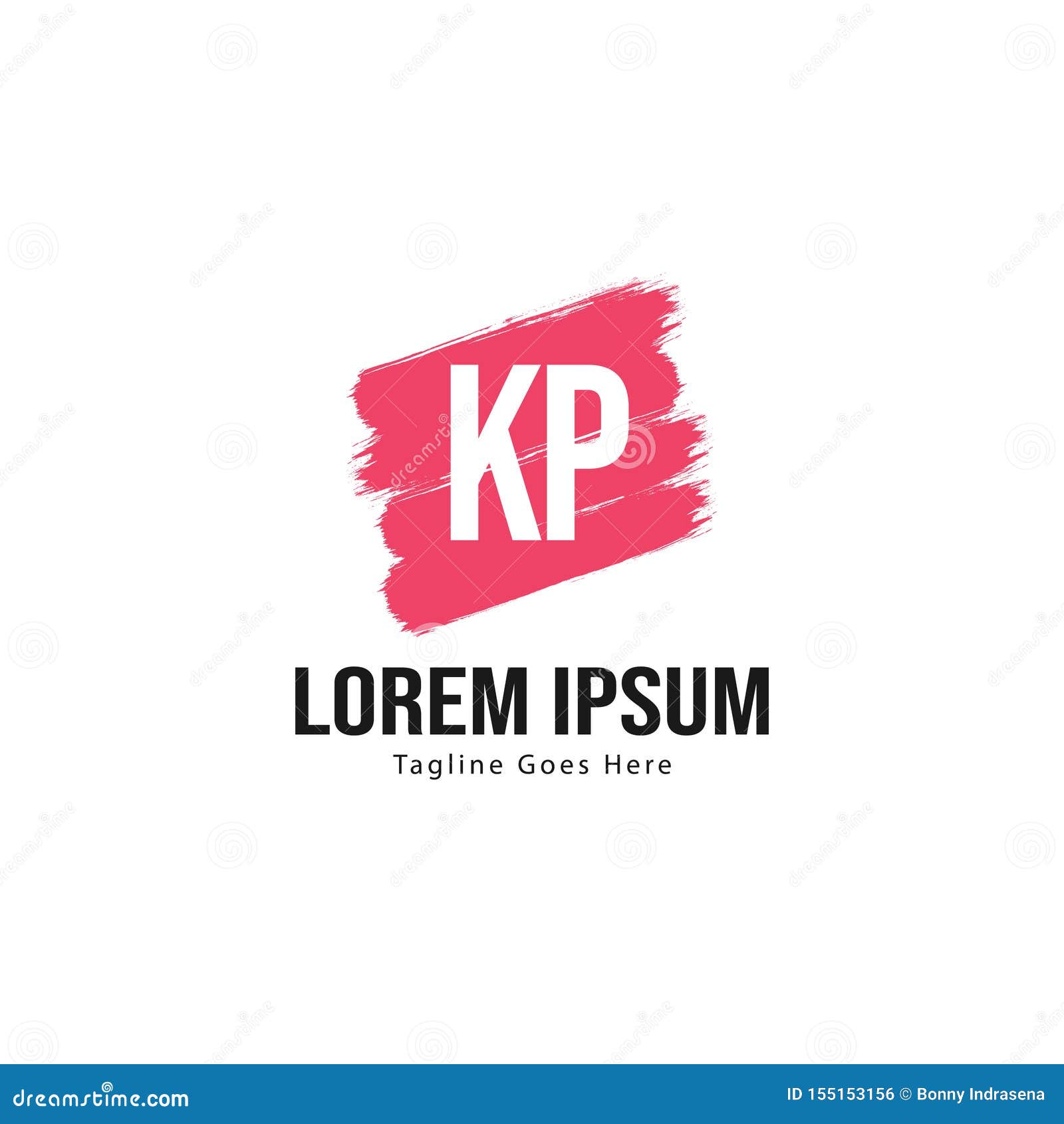 Initial KP Logo Template with Modern Frame. Minimalist KP Letter Logo ...