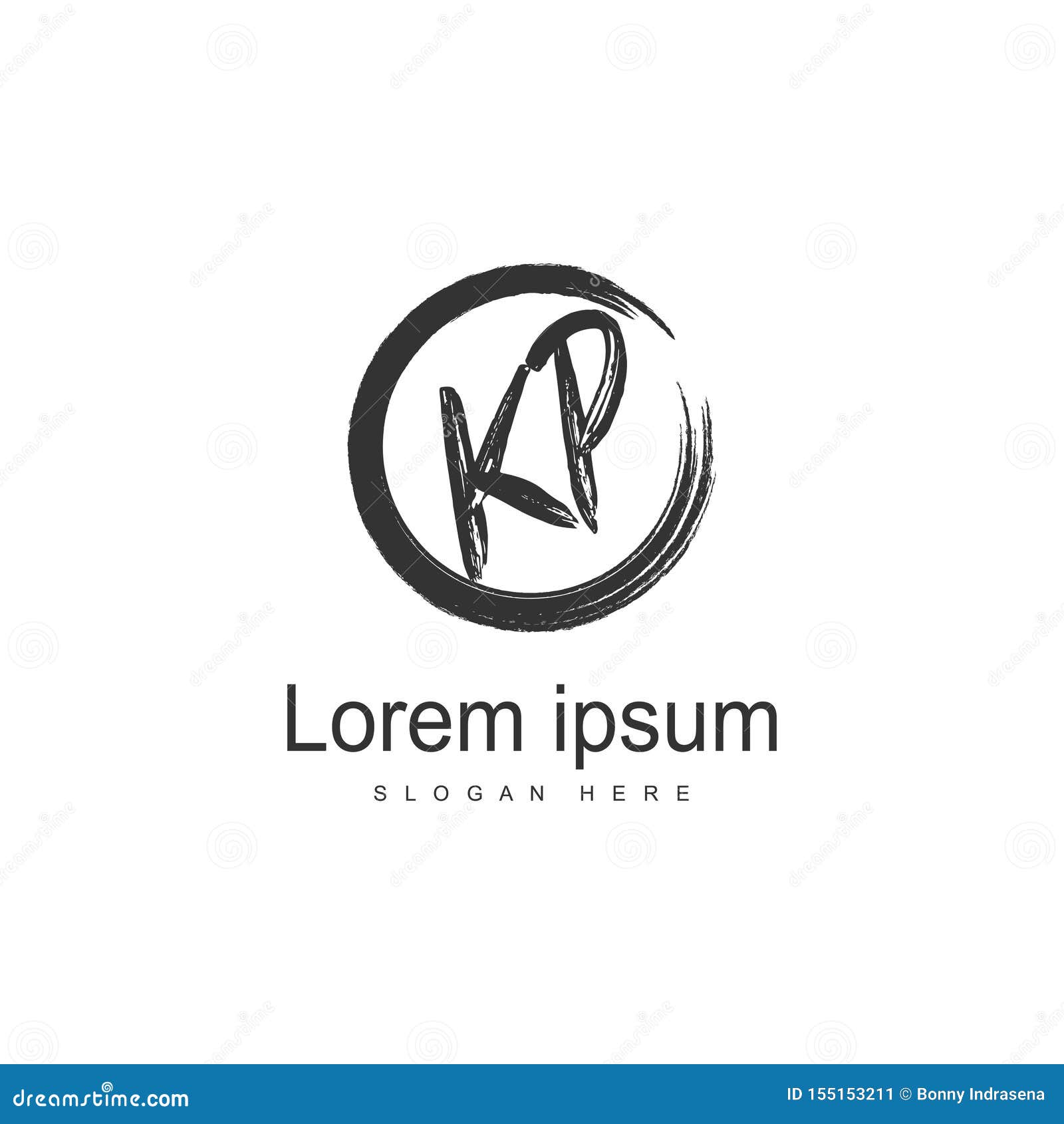 Initial KP Logo Template with Modern Frame. Minimalist KP Letter Logo ...