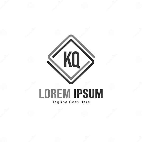 Initial KQ Logo Template with Modern Frame. Minimalist KQ Letter Logo ...