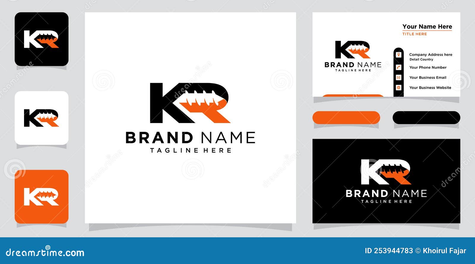Initial KR Drilling Logo Design Vector Template Stock Vector ...