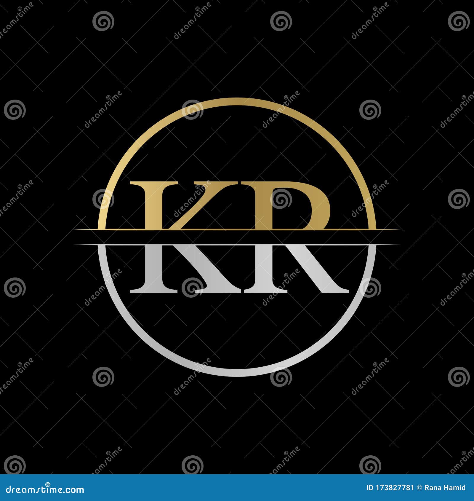 Initial KR Letter Logo Design Vector Illustration. Abstract Letter KR ...