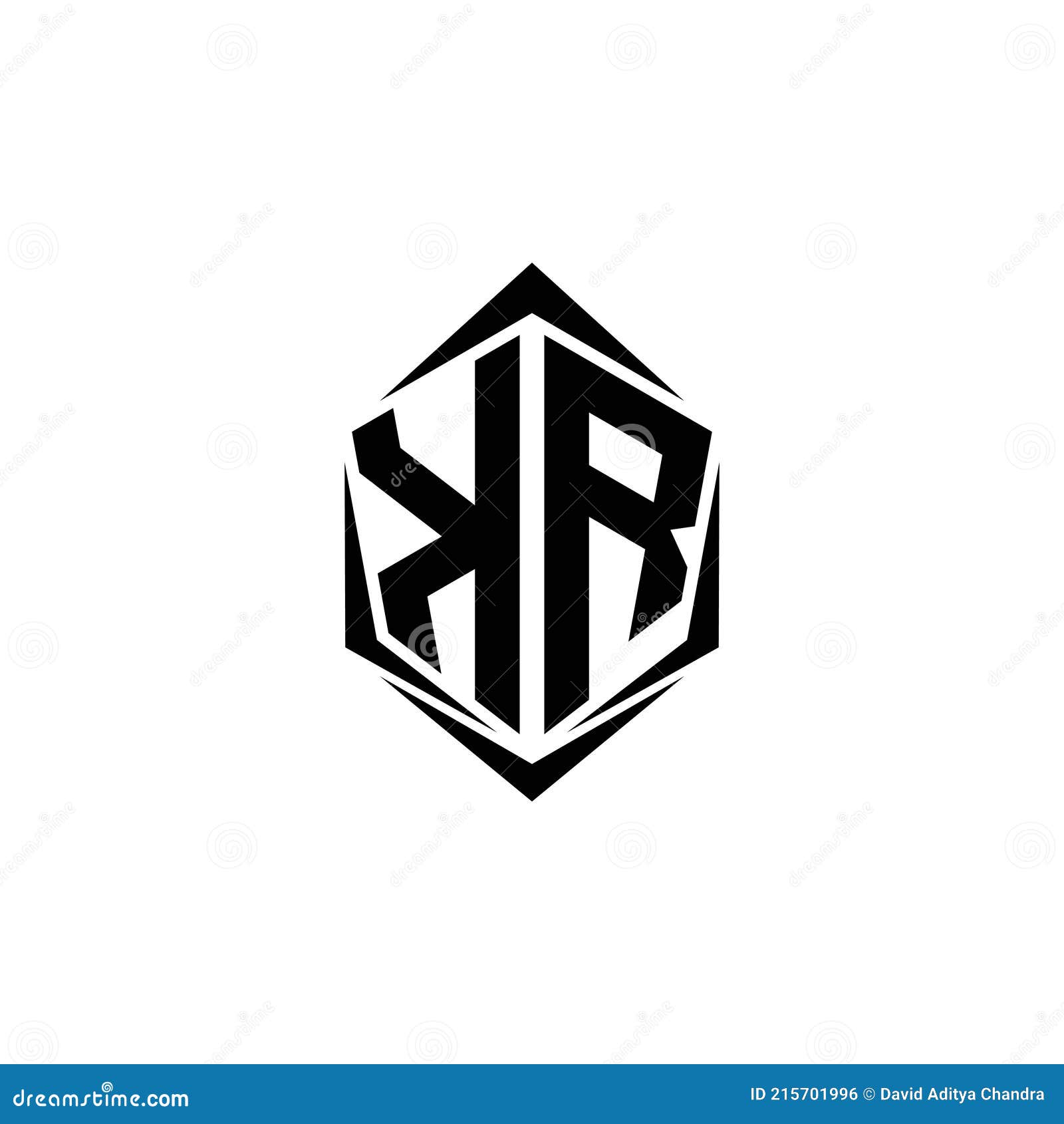 Initial KR Logo Design with Shield Style, Logo Business Branding Stock ...