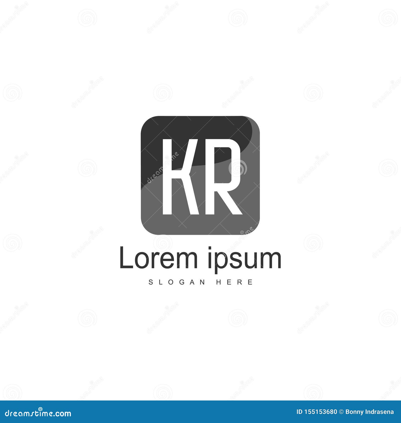 Initial KR Logo Template with Modern Frame. Minimalist KR Letter Logo ...