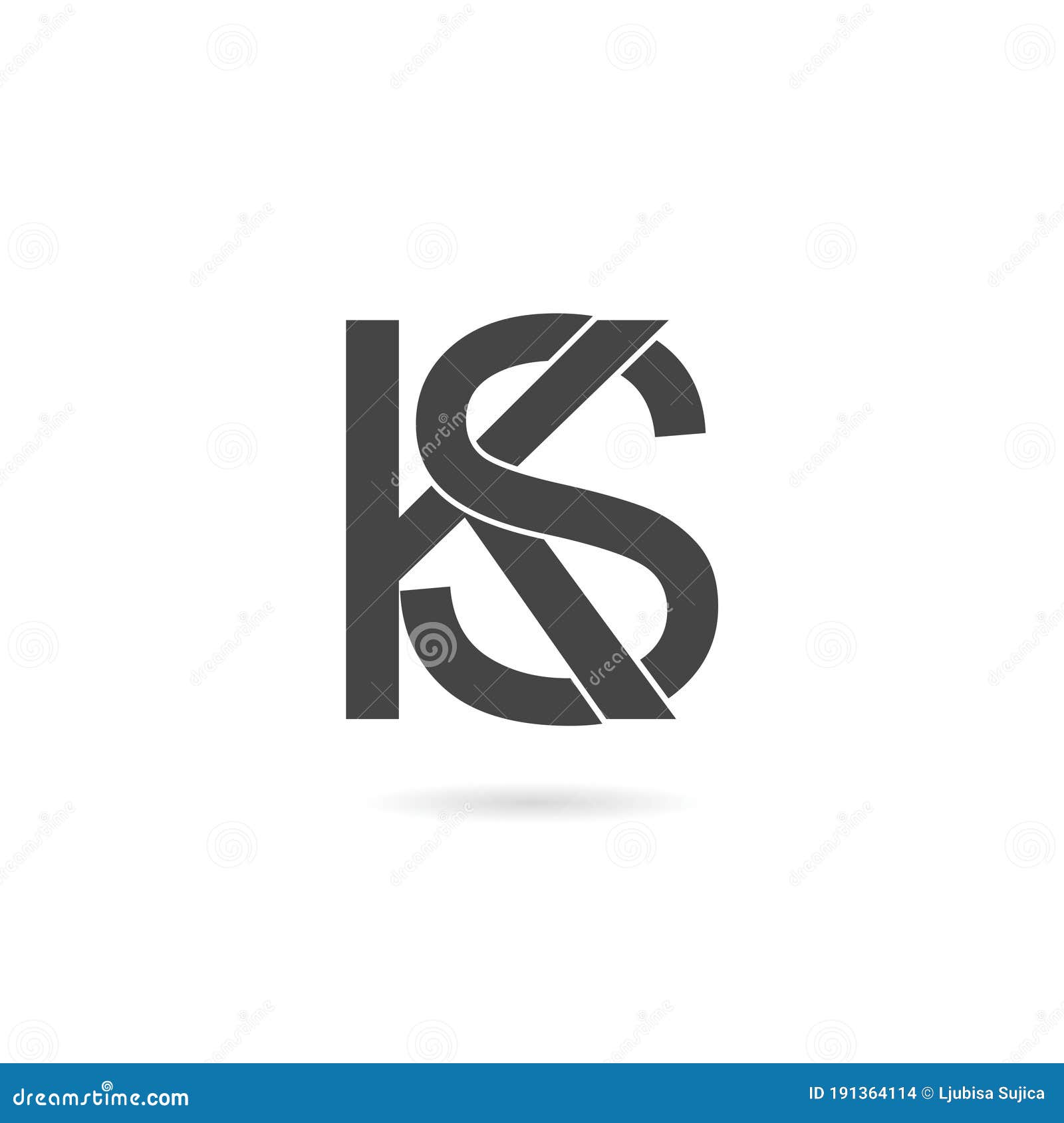 Initial KS Letter Logo Design with Shadow Stock Vector - Illustration ...