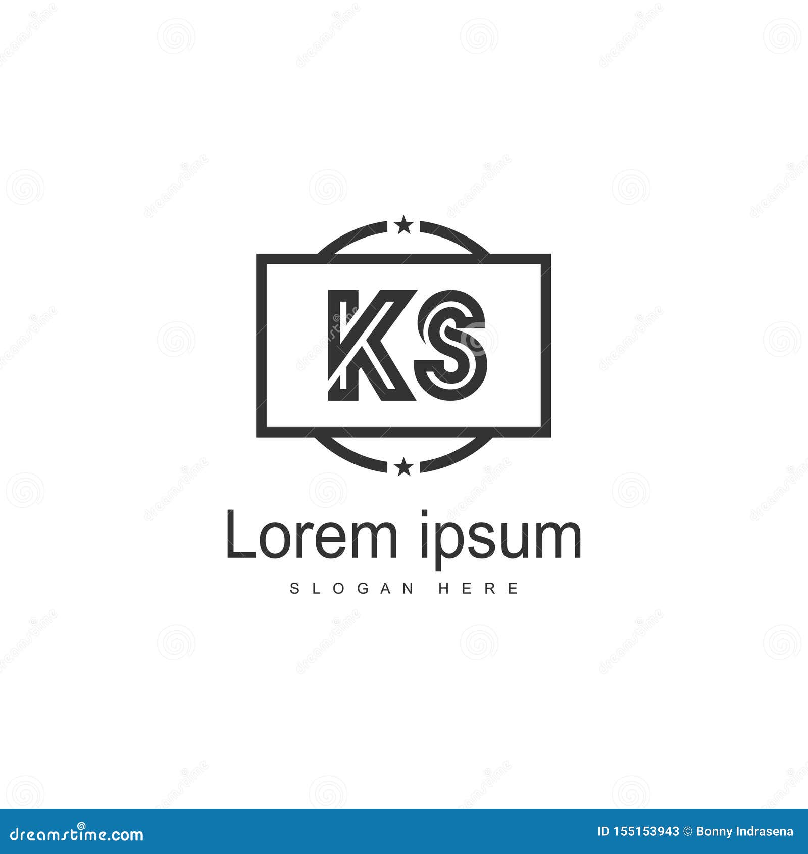 Initial KS Logo Template with Modern Frame. Minimalist KS Letter Logo ...