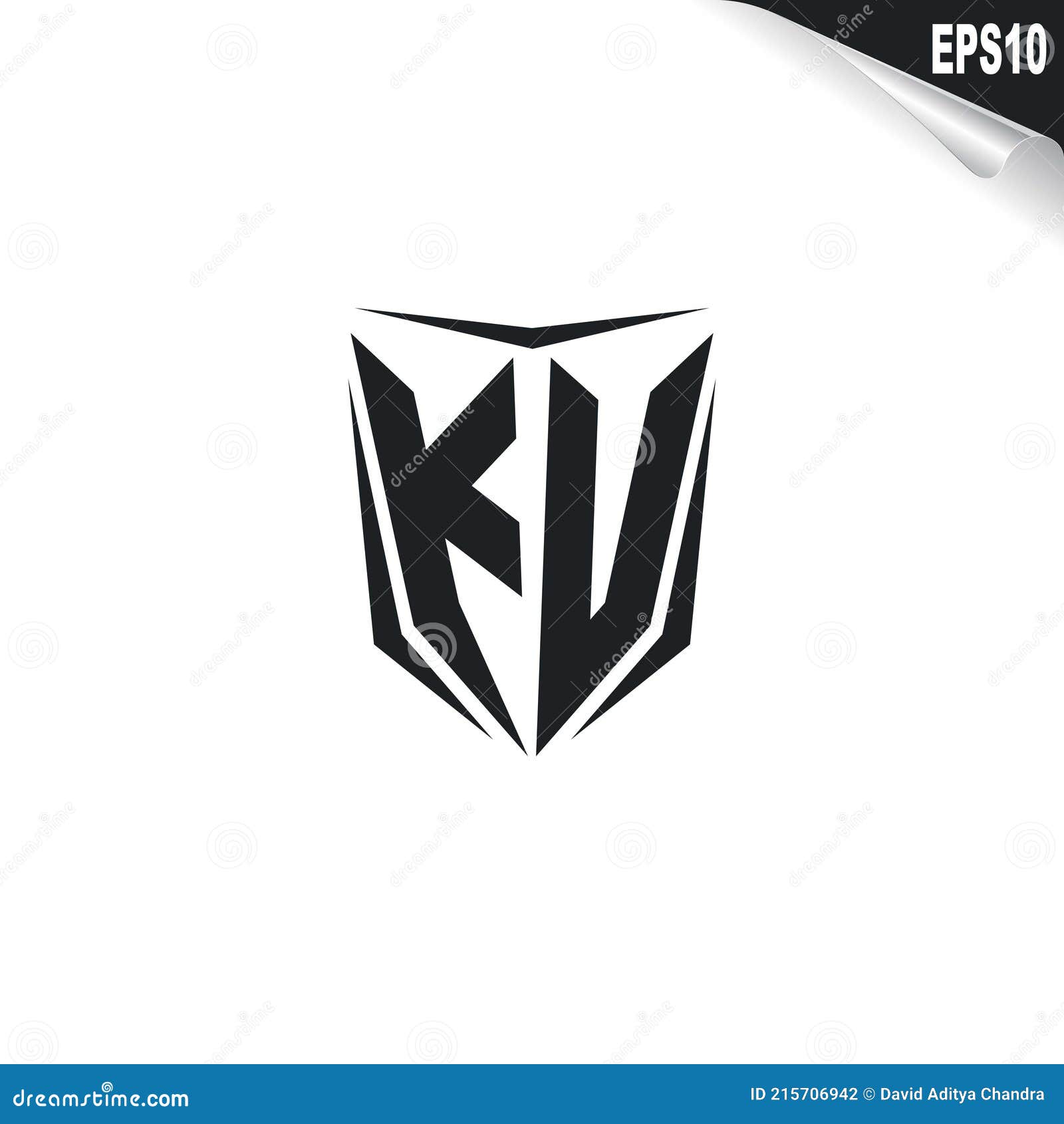 Initial KU Logo Design With Shield Style, Logo Business Branding Vector ...