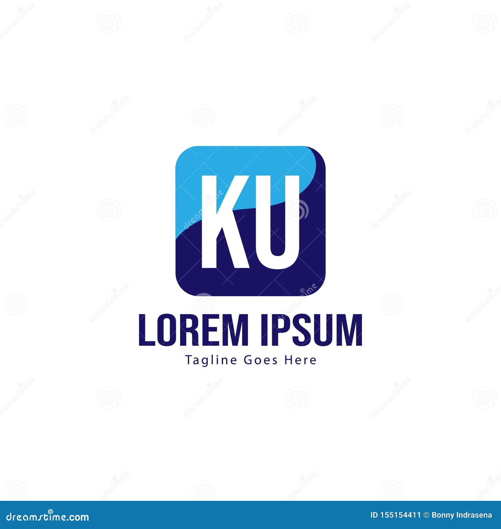 Initial KU Logo Template with Modern Frame. Minimalist KU Letter Logo ...