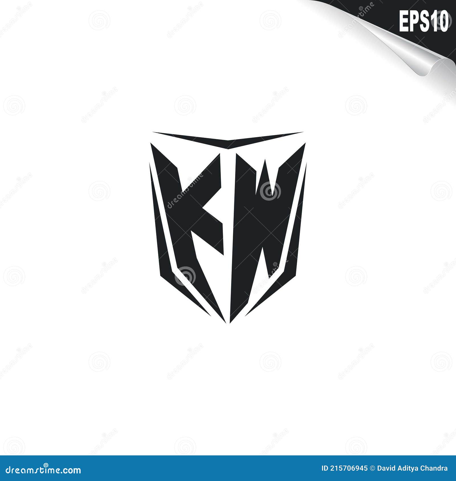 Initial KW Logo Design with Shield Style, Logo Business Branding Stock ...