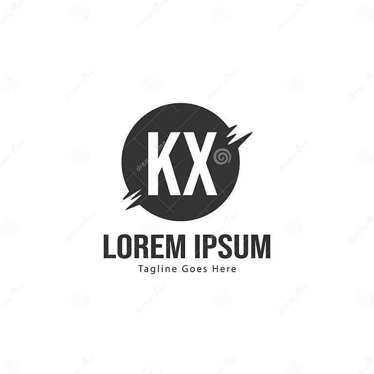 Initial KX Logo Template with Modern Frame. Minimalist KX Letter Logo ...