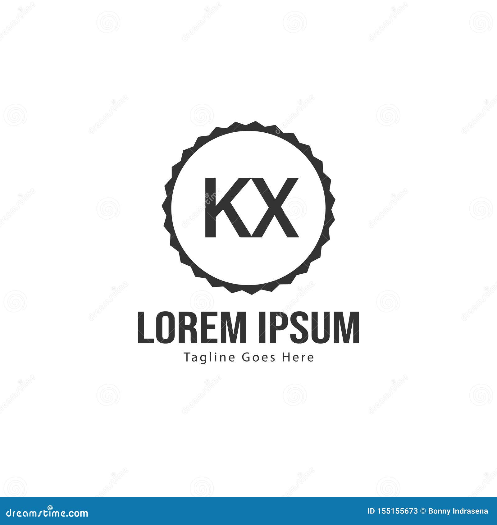 Initial KX Logo Template with Modern Frame. Minimalist KX Letter Logo ...