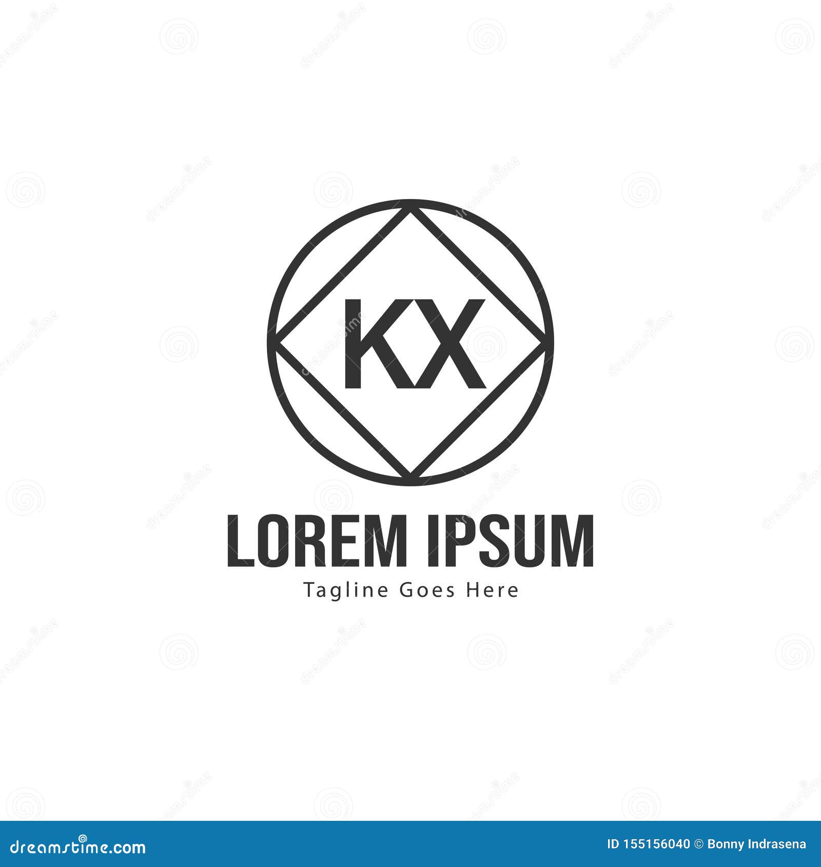 Initial KX Logo Template with Modern Frame. Minimalist KX Letter Logo ...