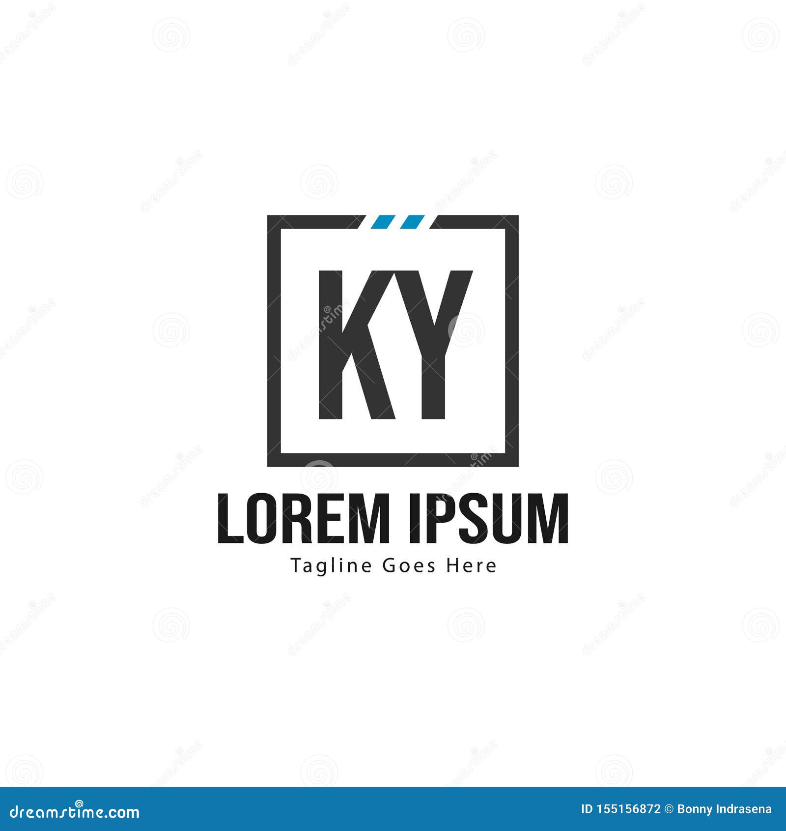 Initial KY Logo Template with Modern Frame. Minimalist KY Letter Logo ...