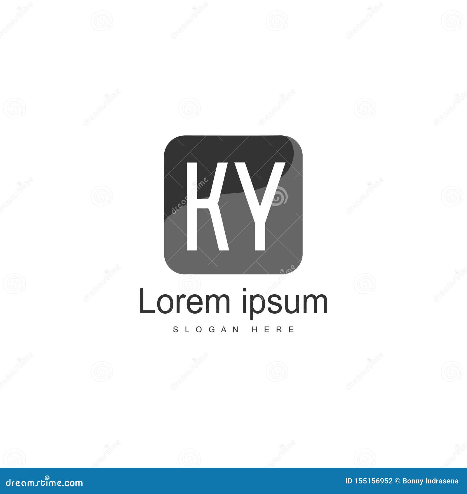 Initial KY Logo Template with Modern Frame. Minimalist KY Letter Logo ...