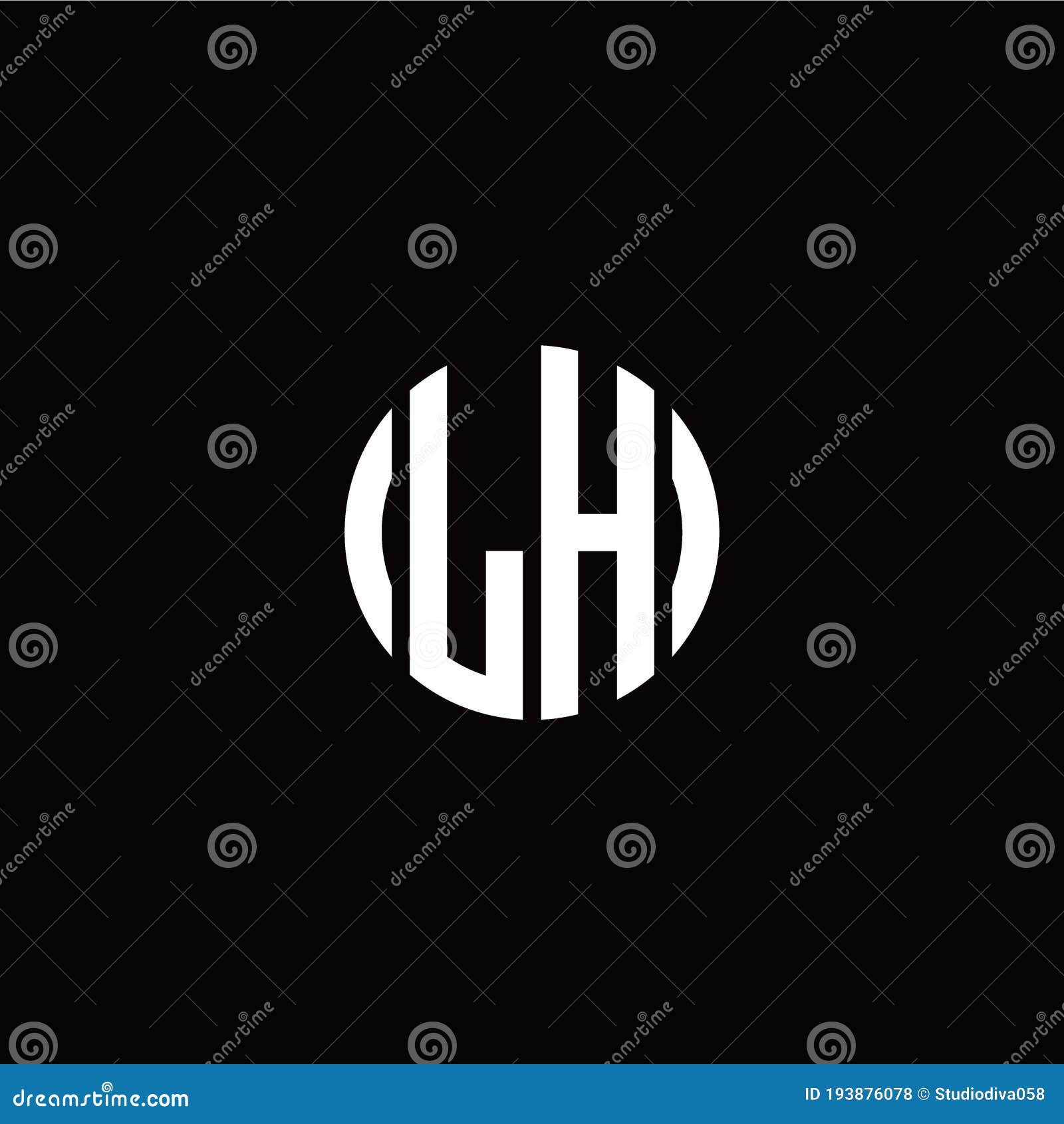Initial L H Letter with Circle Style Logo Template Vector Stock Vector ...