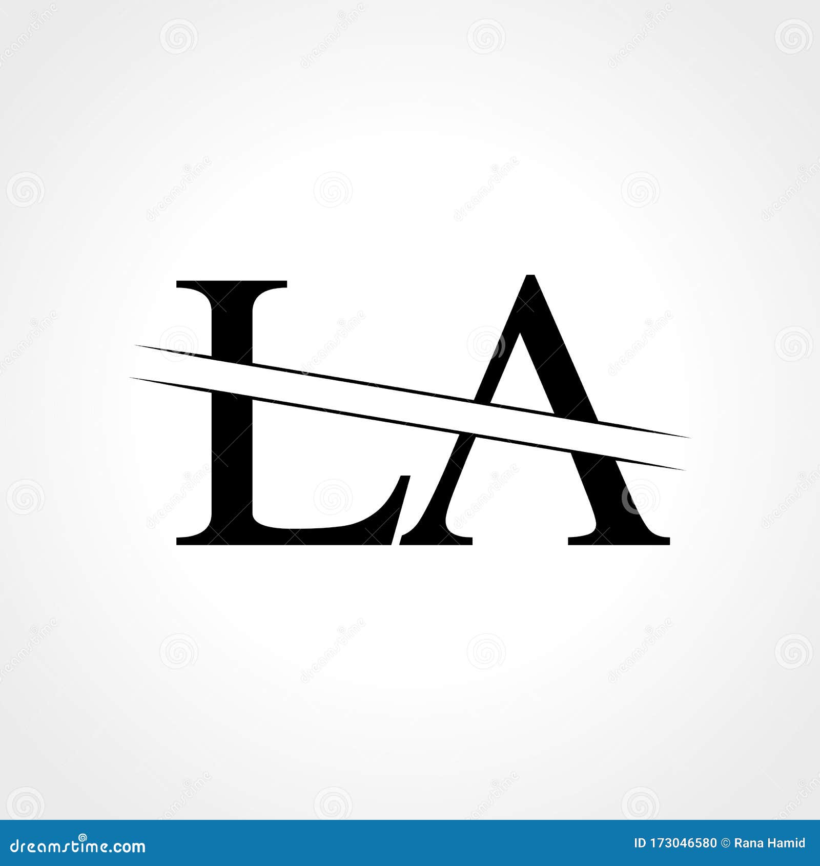 Initial LA Letter Logo Design Vector Template. Abstract Black Letter LA ...