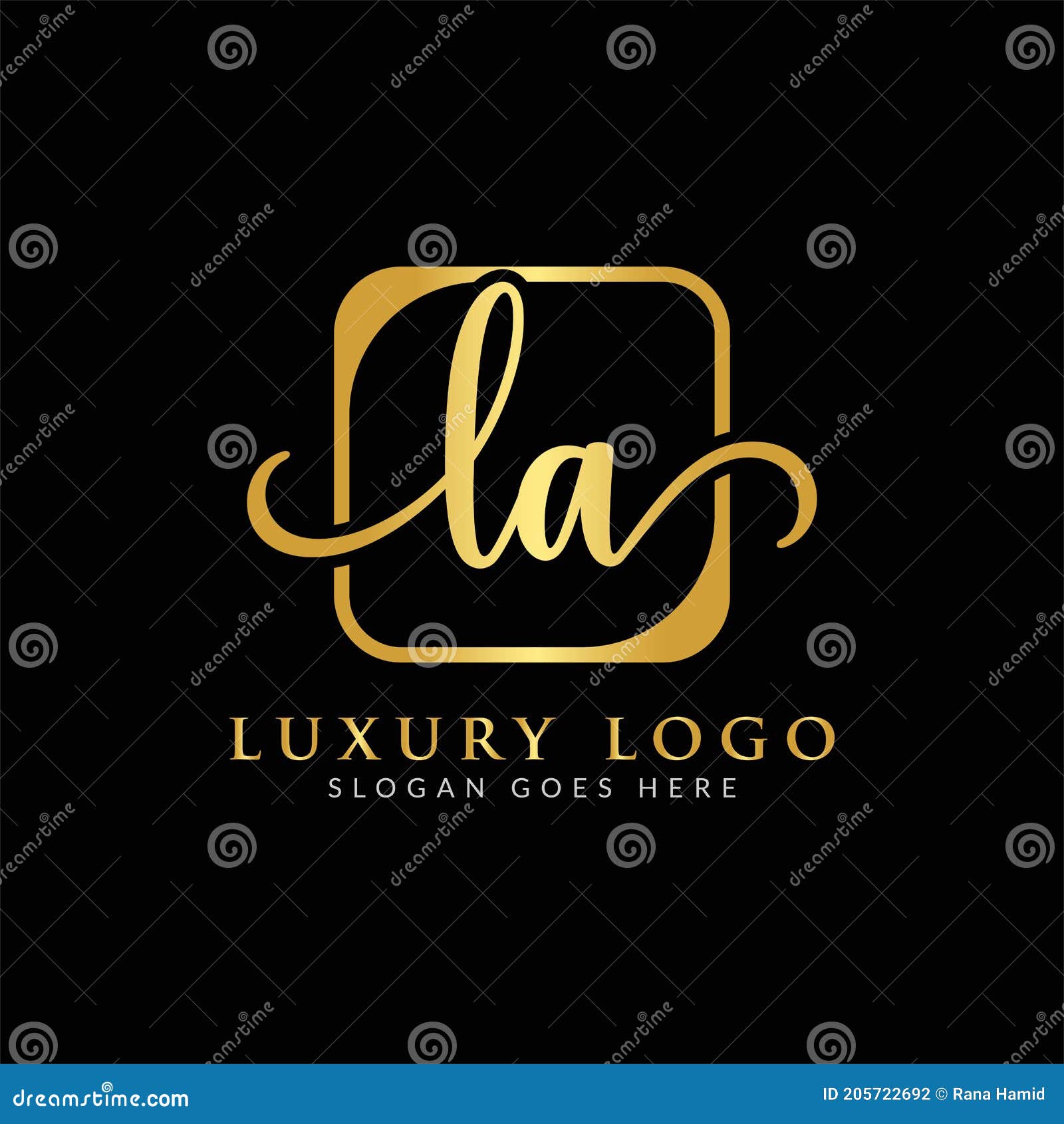 Initial LA Letter Logo Design Vector Template. Luxury Letter LA Logo ...