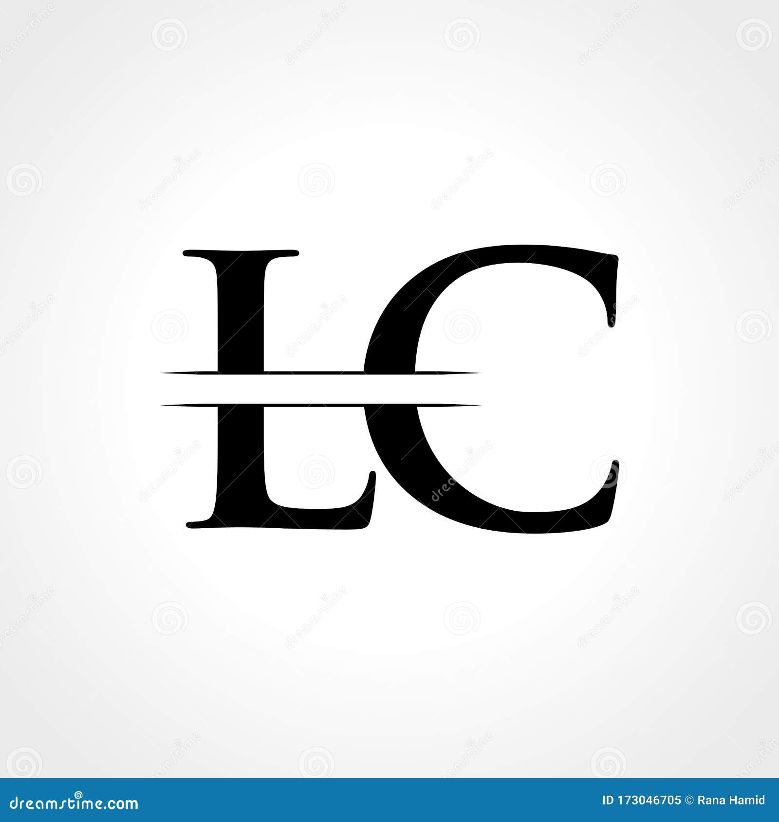 Initial LC Letter Logo Design Vector Template. Abstract Black Letter LC ...