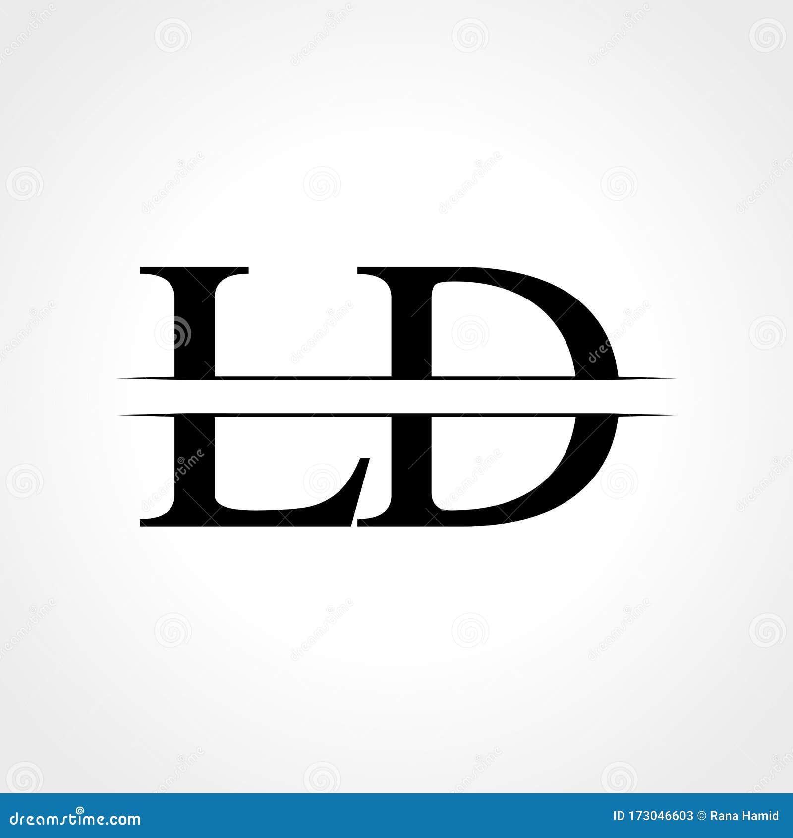 Initial LD Letter Logo Design Vector Template. Abstract Black Letter LD ...
