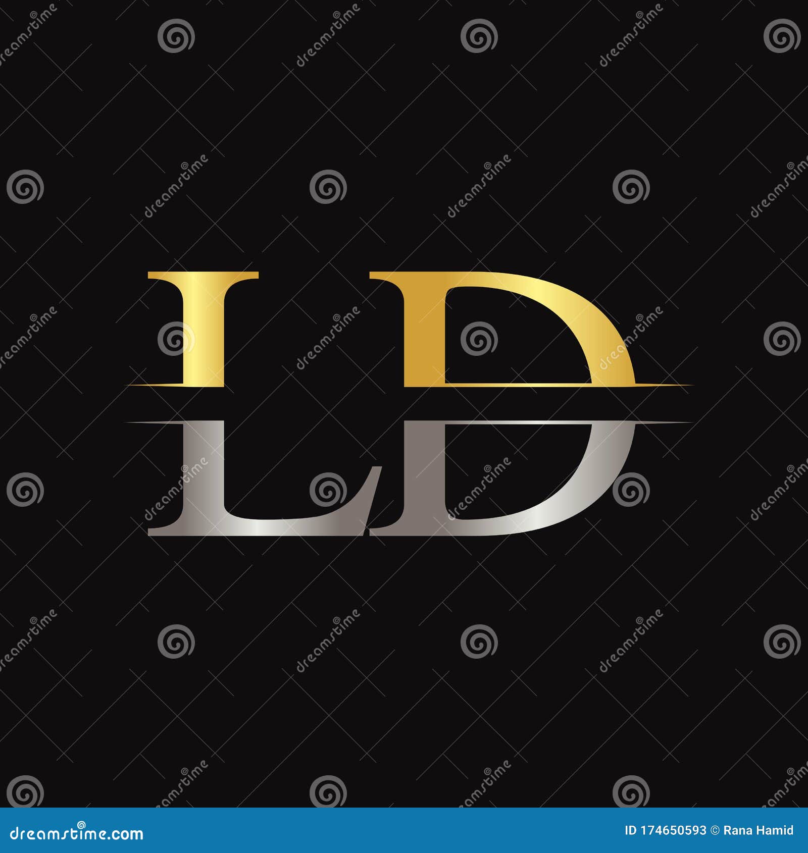 Initial LD Letter Logo Design Vector Template. Abstract Black Letter LD ...
