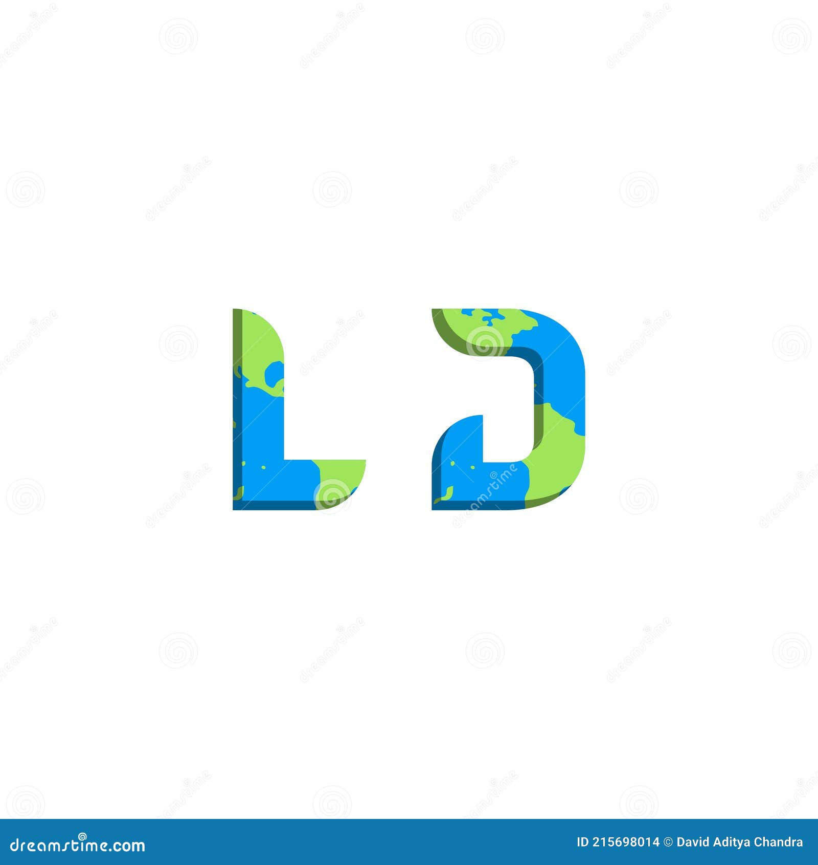 Initial LD Logo Design with World Map Style, Logo Business Branding ...
