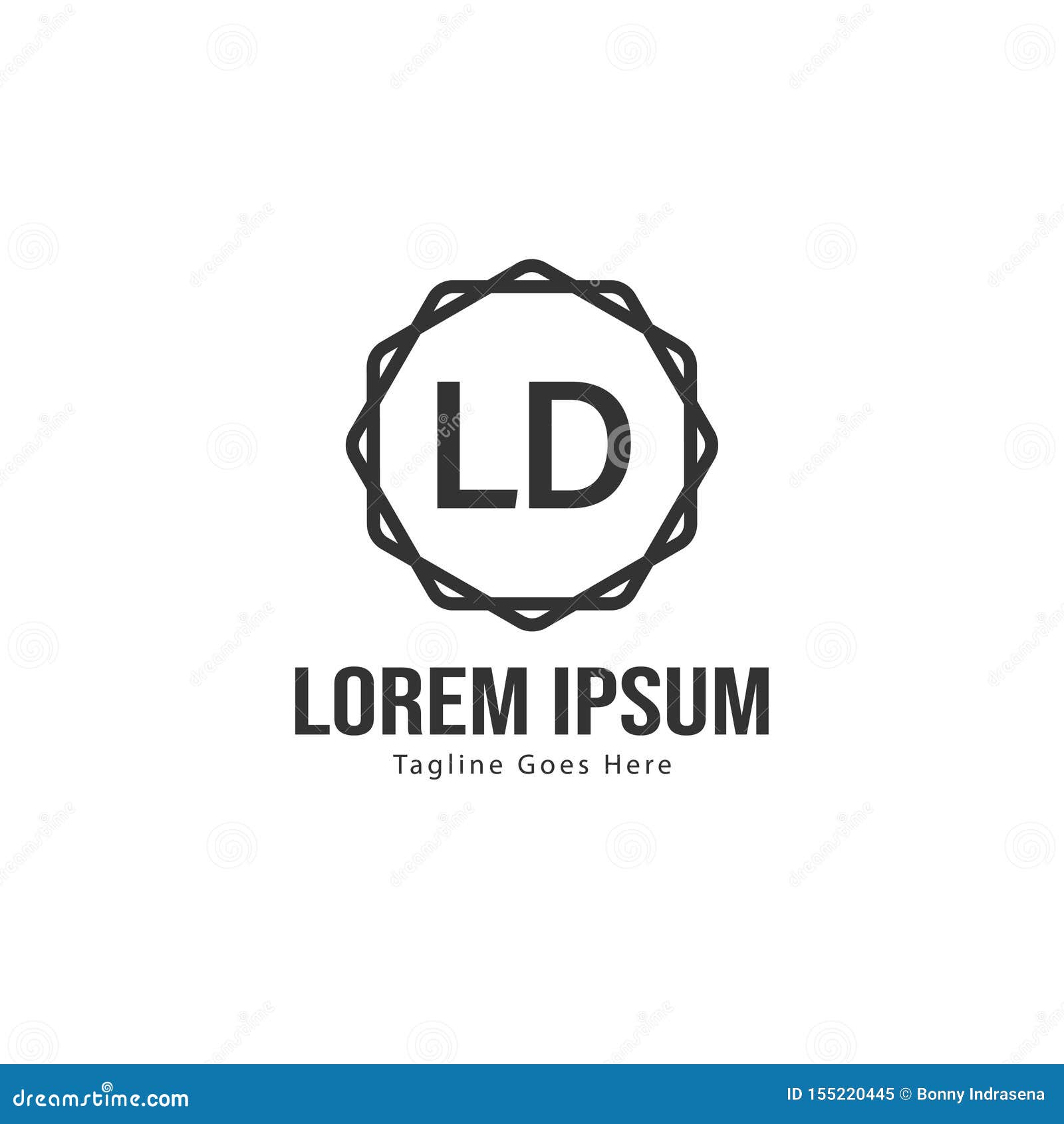 Initial LD Logo Template with Modern Frame. Minimalist LD Letter Logo ...