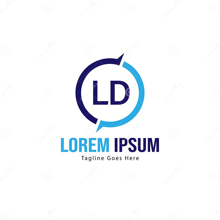 Initial LD Logo Template with Modern Frame. Minimalist LD Letter Logo ...
