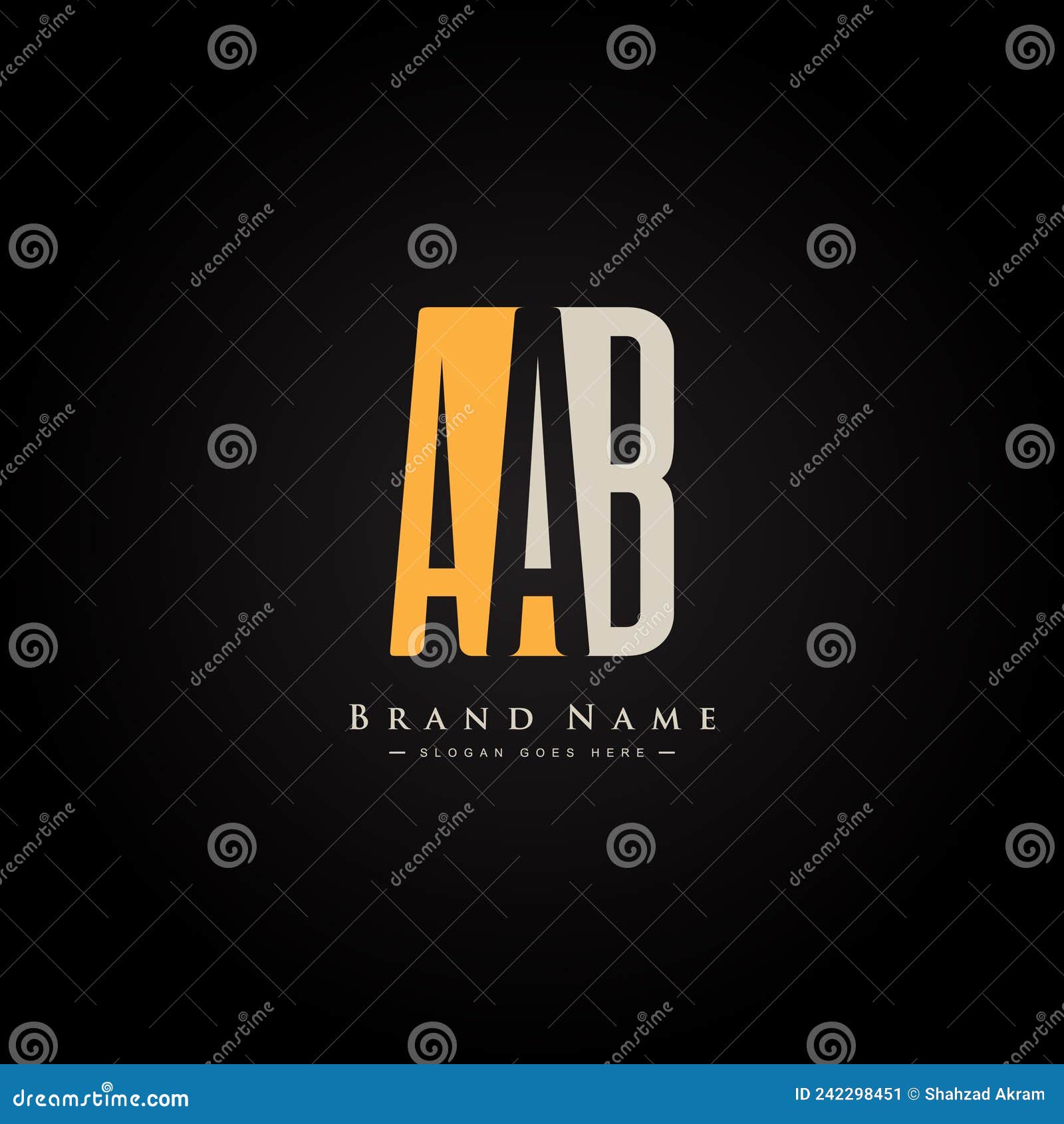 Initial Letter AAB Logo - Minimal Business Logo for Alphabet a, a and B ...