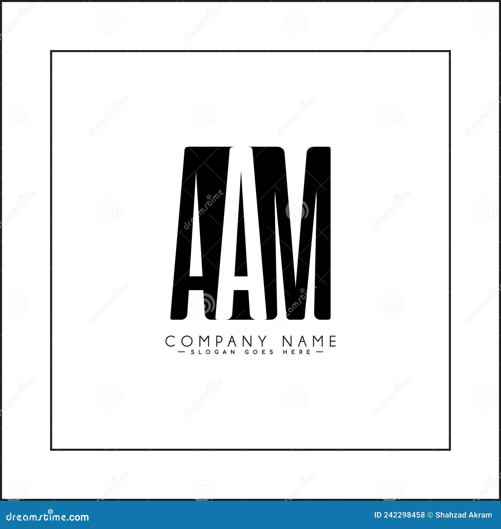 Initial Letter AAM Logo - Minimal Business Logo for Alphabet a, a and M ...