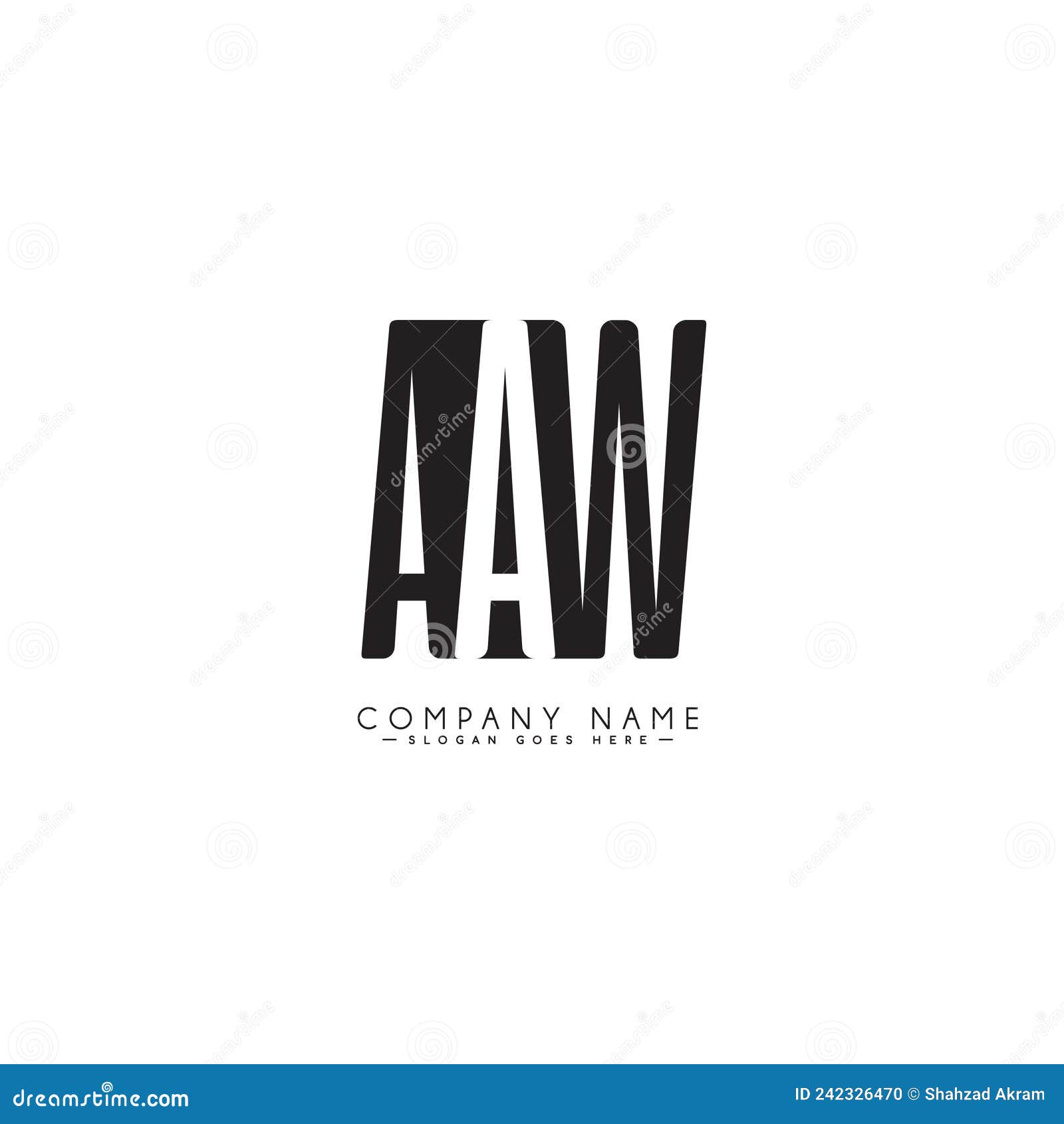 Initial Letter AAW Logo - Minimal Business Logo for Alphabet a and W ...