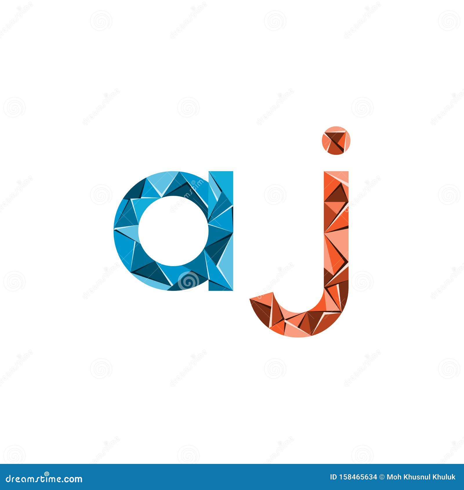 Initial Letter Aj Abstract Triangle Logo Vector Stock Vector ...