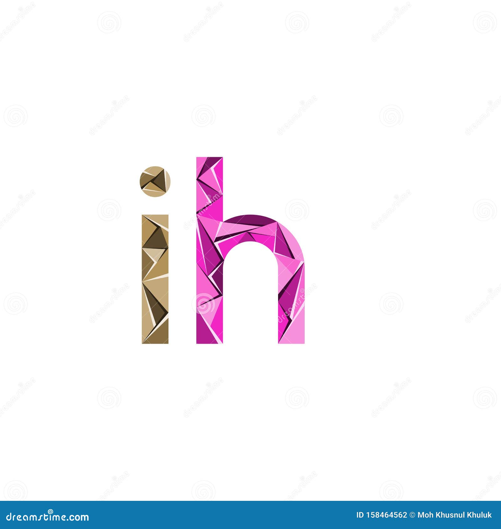 Initial Letter Ih Abstract Triangle Logo Vector Stock Vector ...