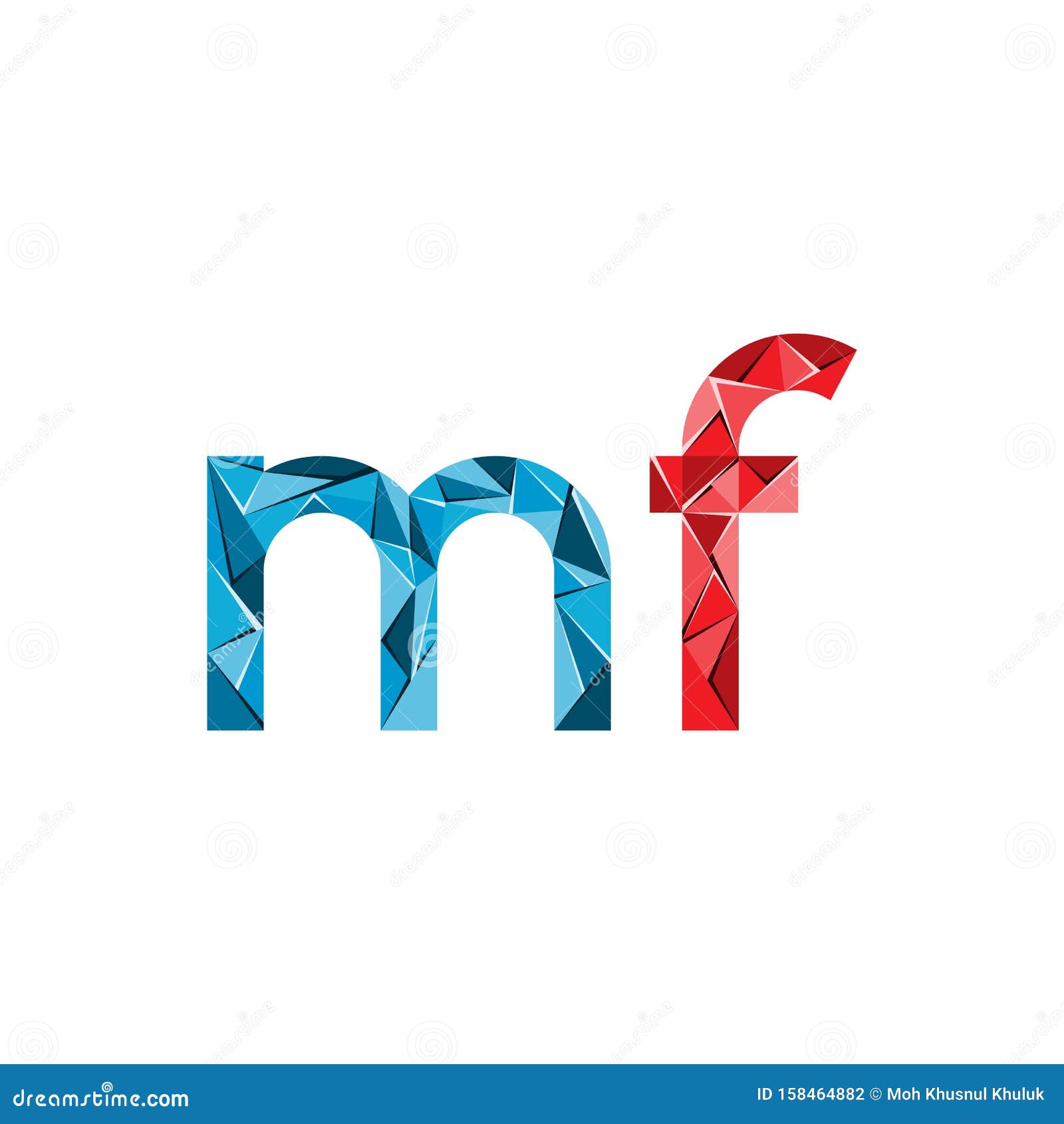 Initial Letter Mf Abstract Triangle Logo Vector Stock Vector ...