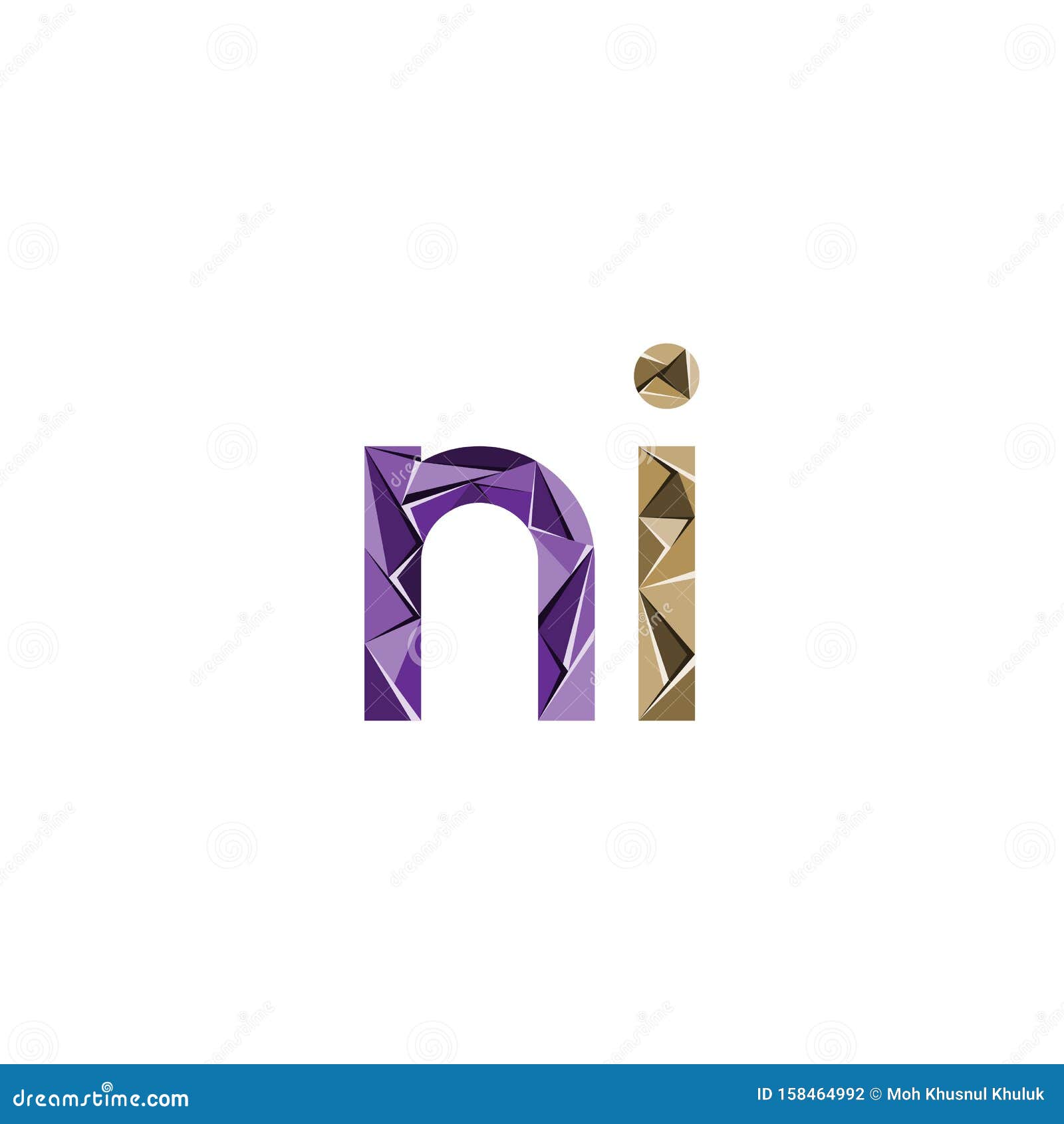 Initial Letter Ni Abstract Triangle Logo Vector Stock Vector ...