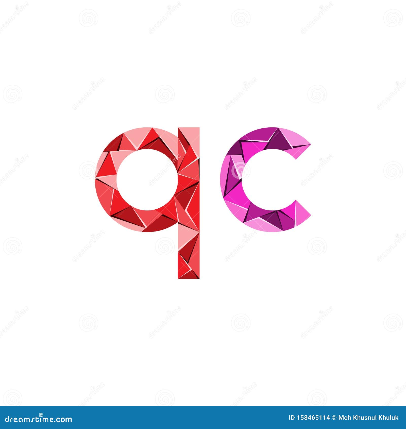 Initial Letter Qc Abstract Triangle Logo Vector Stock Vector ...