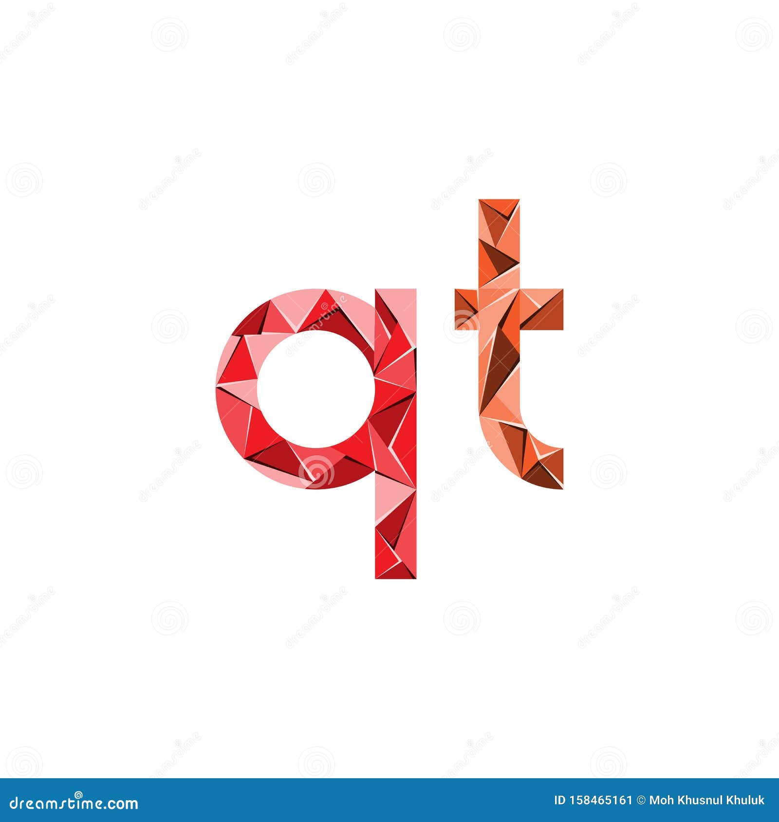Initial Letter Qt Abstract Triangle Logo Vector Stock Vector ...