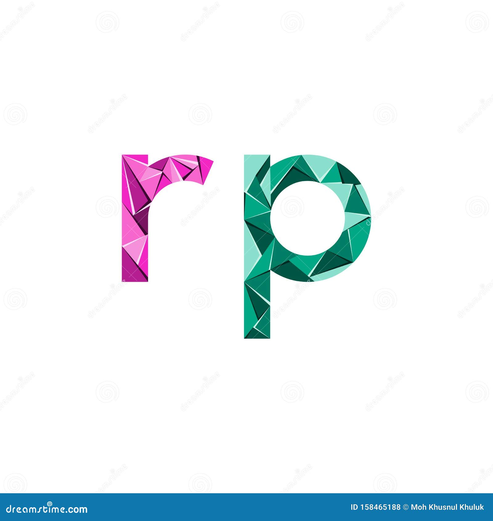 Initial Letter Rp Abstract Triangle Logo Vector Stock Vector ...