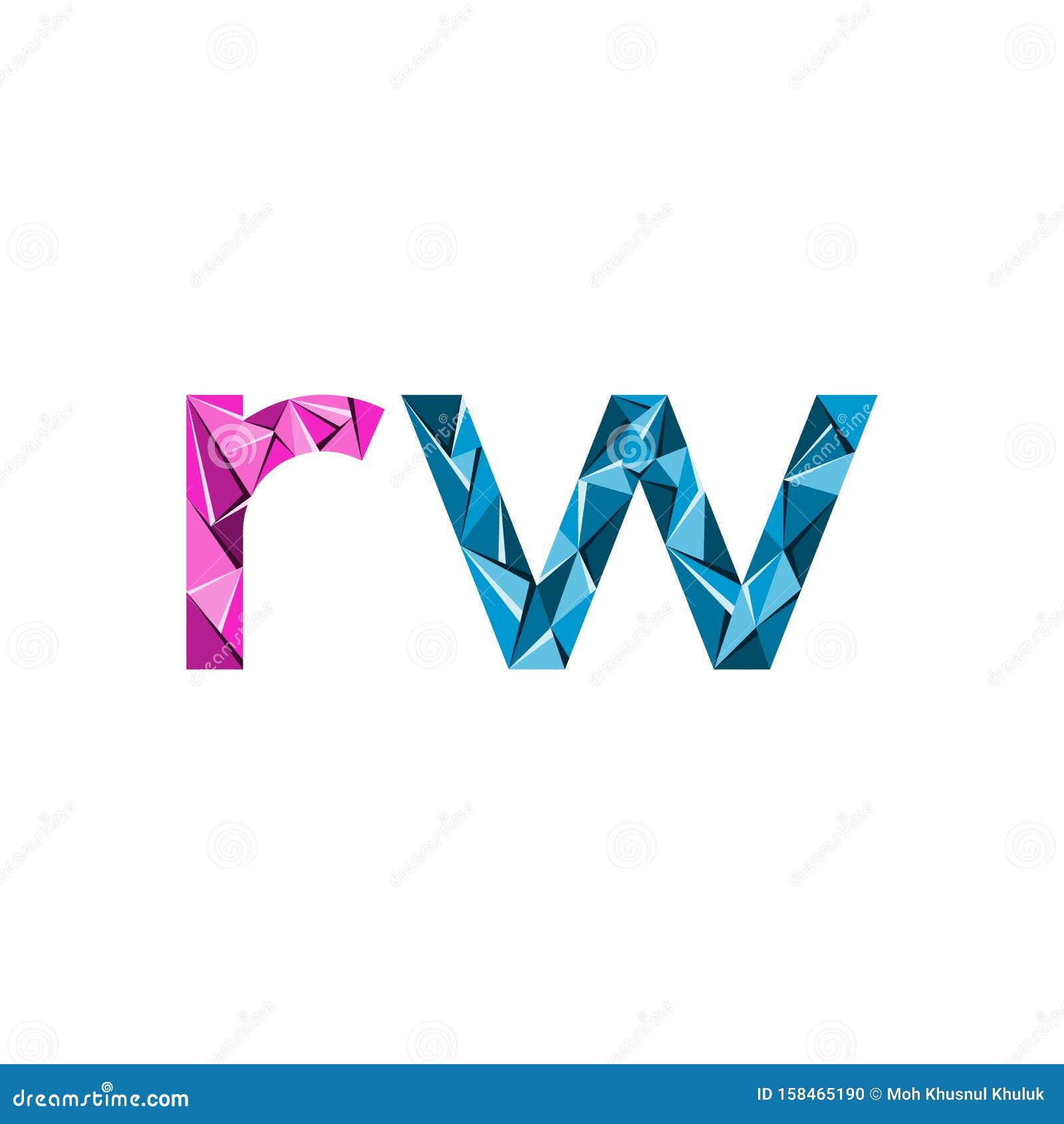 Initial Letter Rw Abstract Triangle Logo Vector Stock Vector ...
