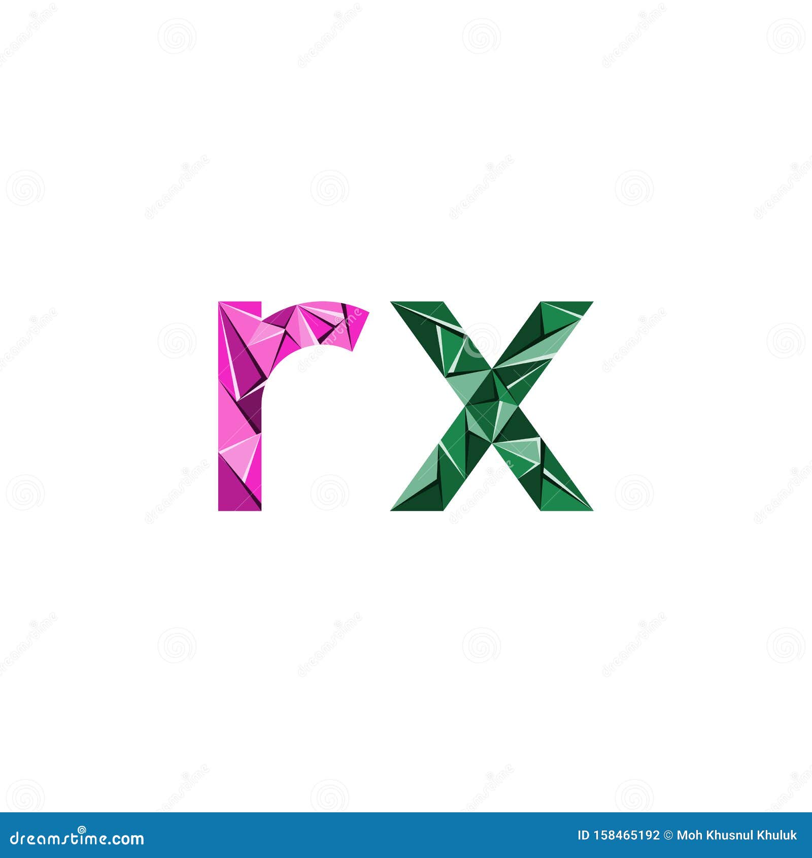 Initial Letter Rx Abstract Triangle Logo Vector Stock Vector ...