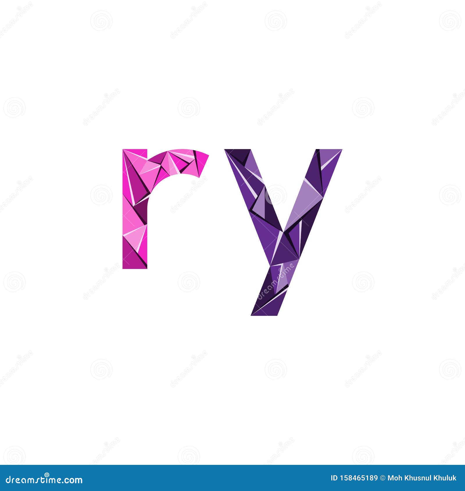 Initial Letter Ry Abstract Triangle Logo Vector Stock Vector ...