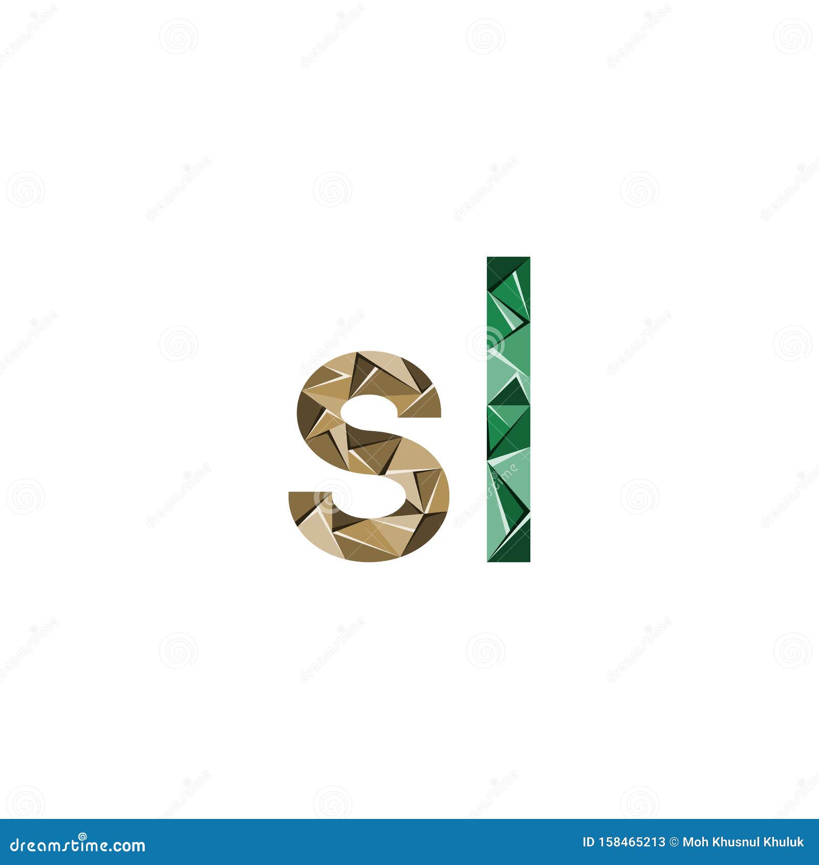 Initial Letter Sl Abstract Triangle Logo Vector Stock Illustration ...