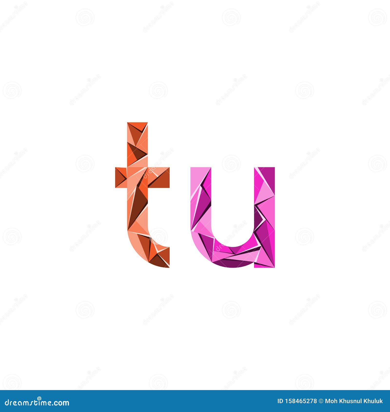 Initial Letter Tu Abstract Triangle Logo Vector Stock Vector ...